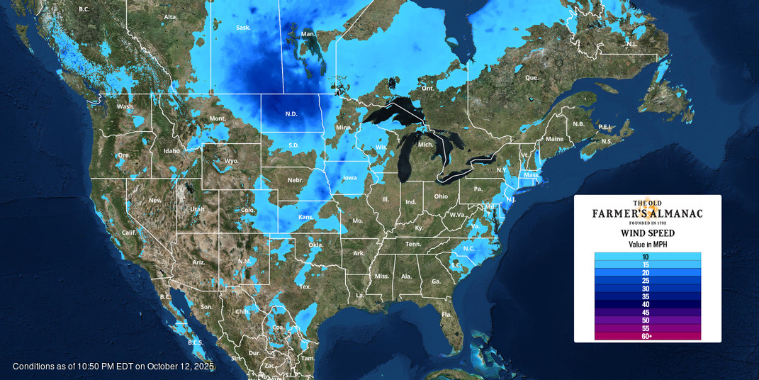 Wind Speed Map Usa